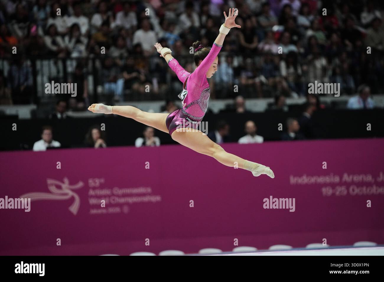 Giulia Perotti of Italy competes in the women's floor exercise final ...