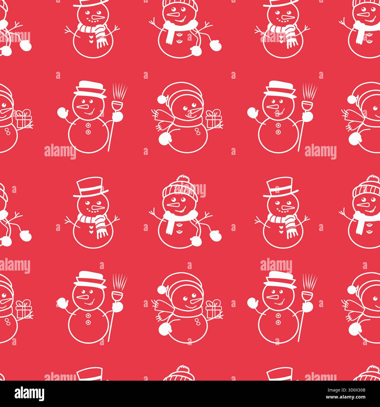 Snowman fabric on white Stock Vector Images - Alamy