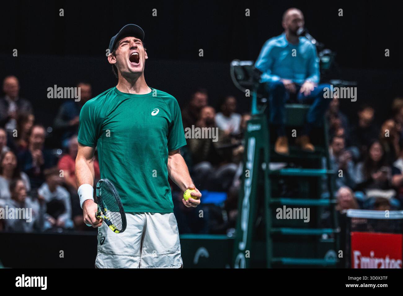 Valentin Royer (FRA) celebrating the win during the Rolex Paris Masters ...