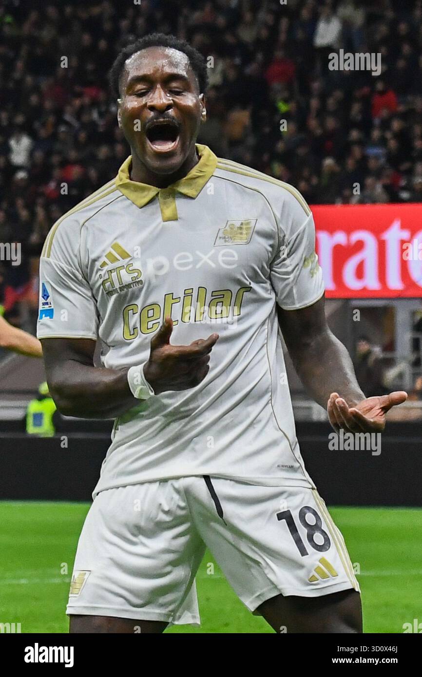 M'Bala Nzola (Pisa) celebrates after scoring the 1-2 goal during AC ...