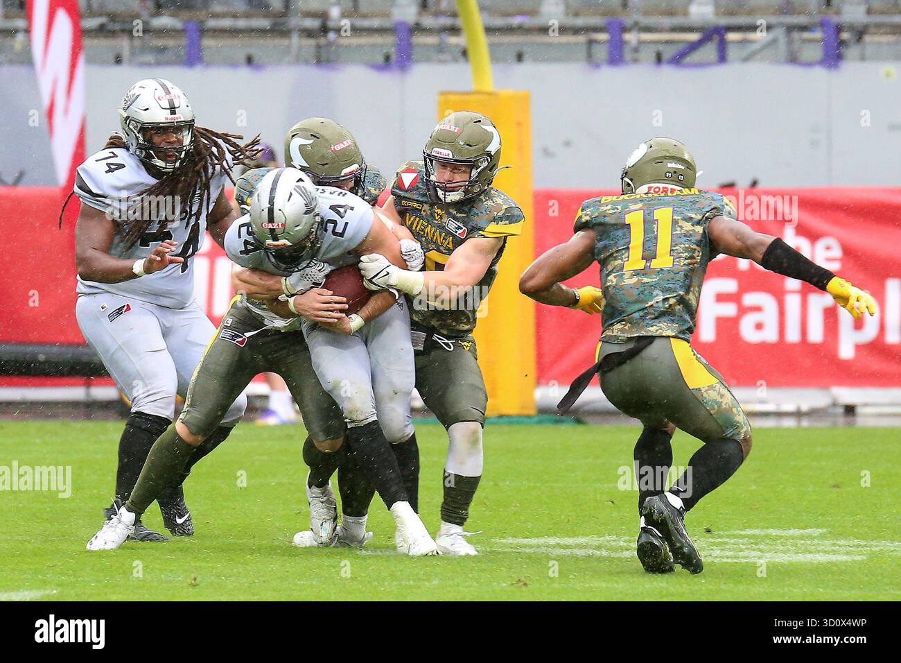 VIENNA, AUSTRIA - JUNE 07: Lukas Haslwanter ELF Raiders Tirol have the ...