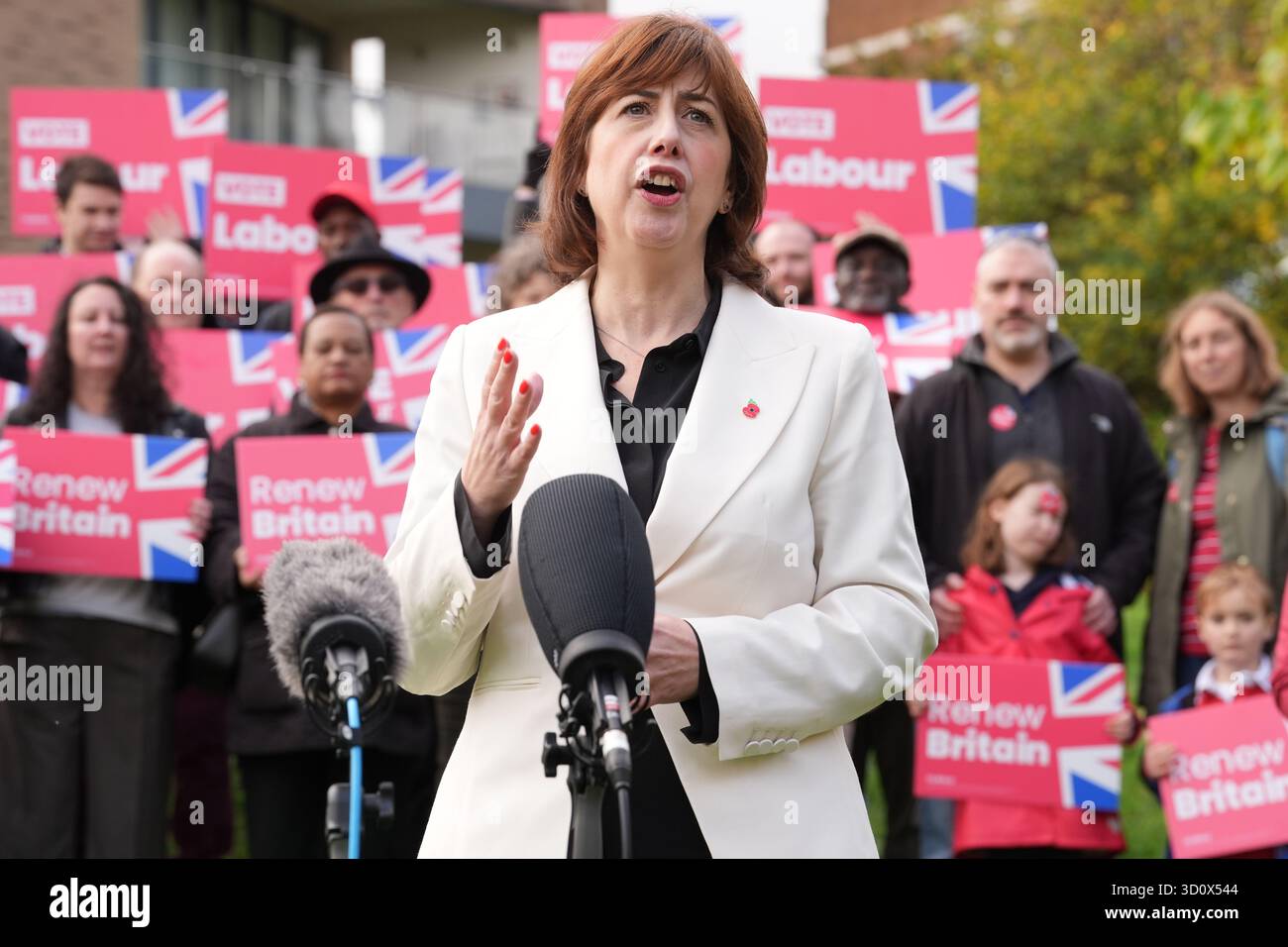 Newly elected Deputy Leader of the Labour Party Lucy Powell speaking to ...