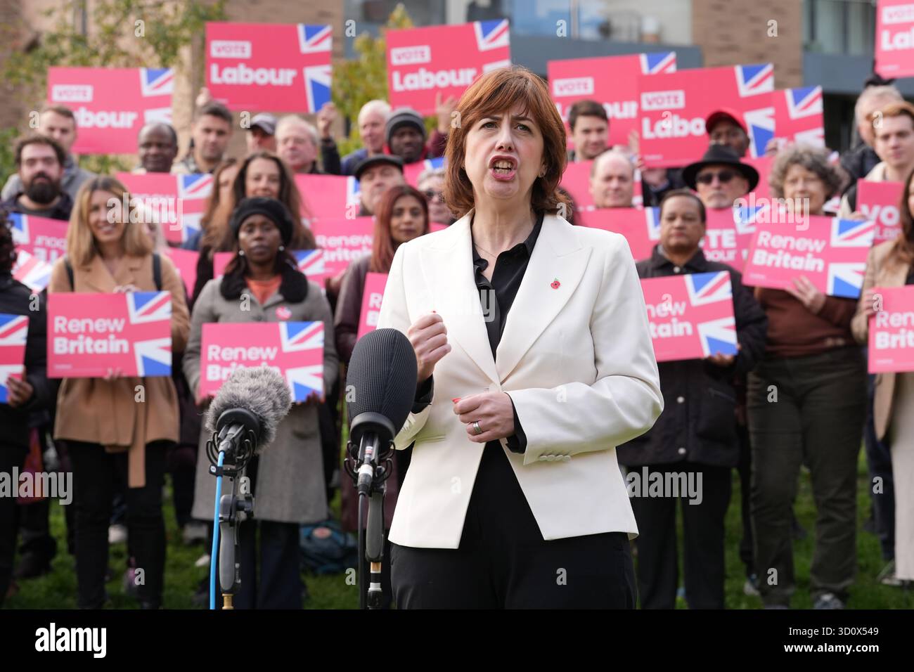 Newly elected Deputy Leader of the Labour Party Lucy Powell speaking to ...