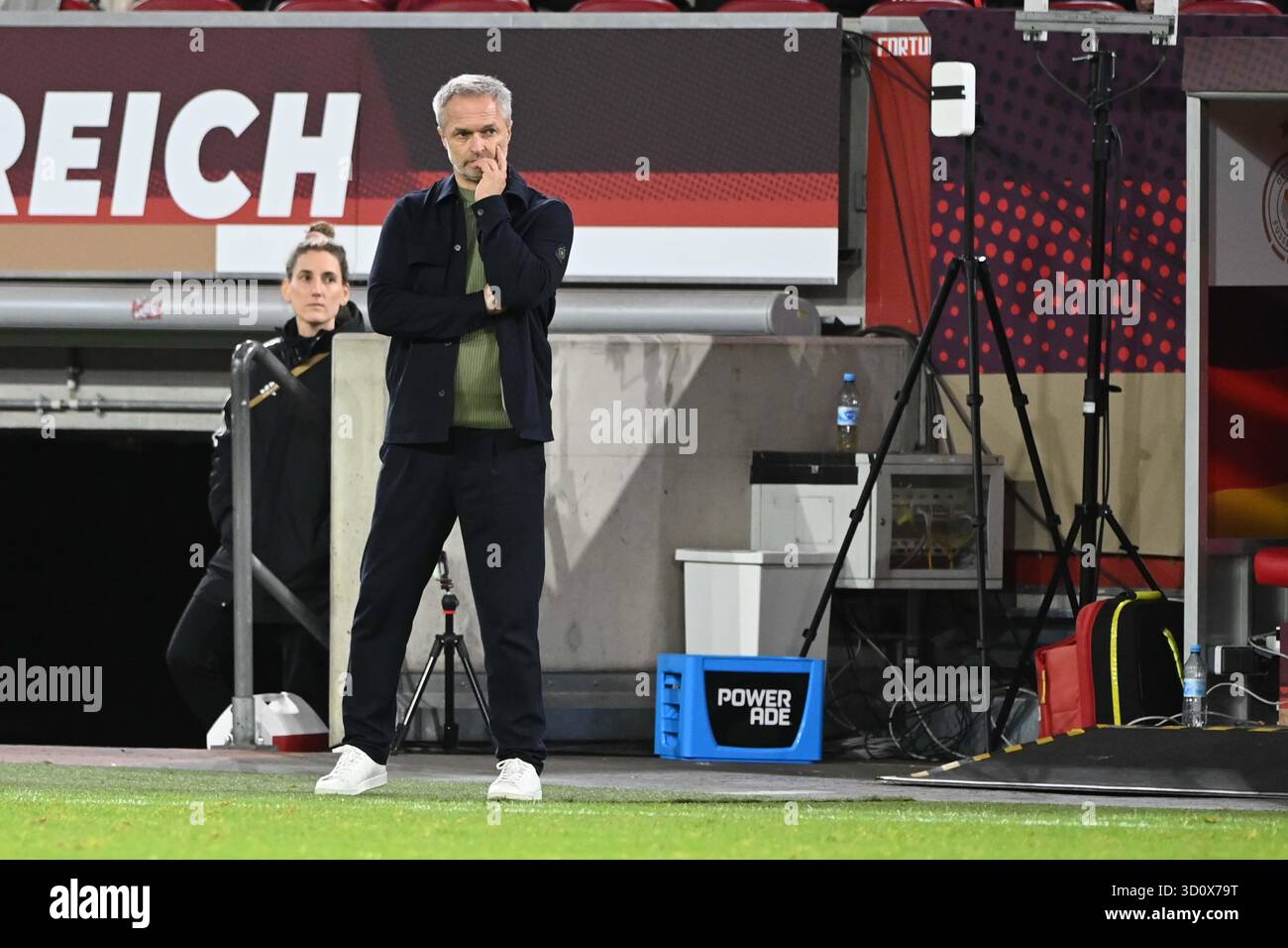 National coach Christian WUECK (Wuck, GER), women, watches the match ...