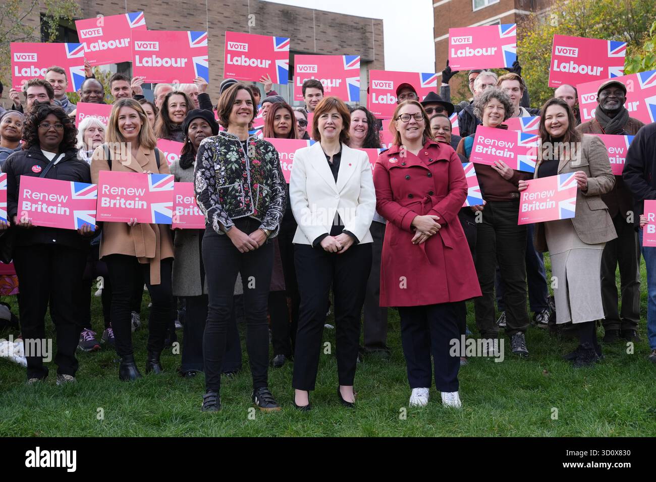 Newly elected Deputy Leader of the Labour Party Lucy Powell (centre ...