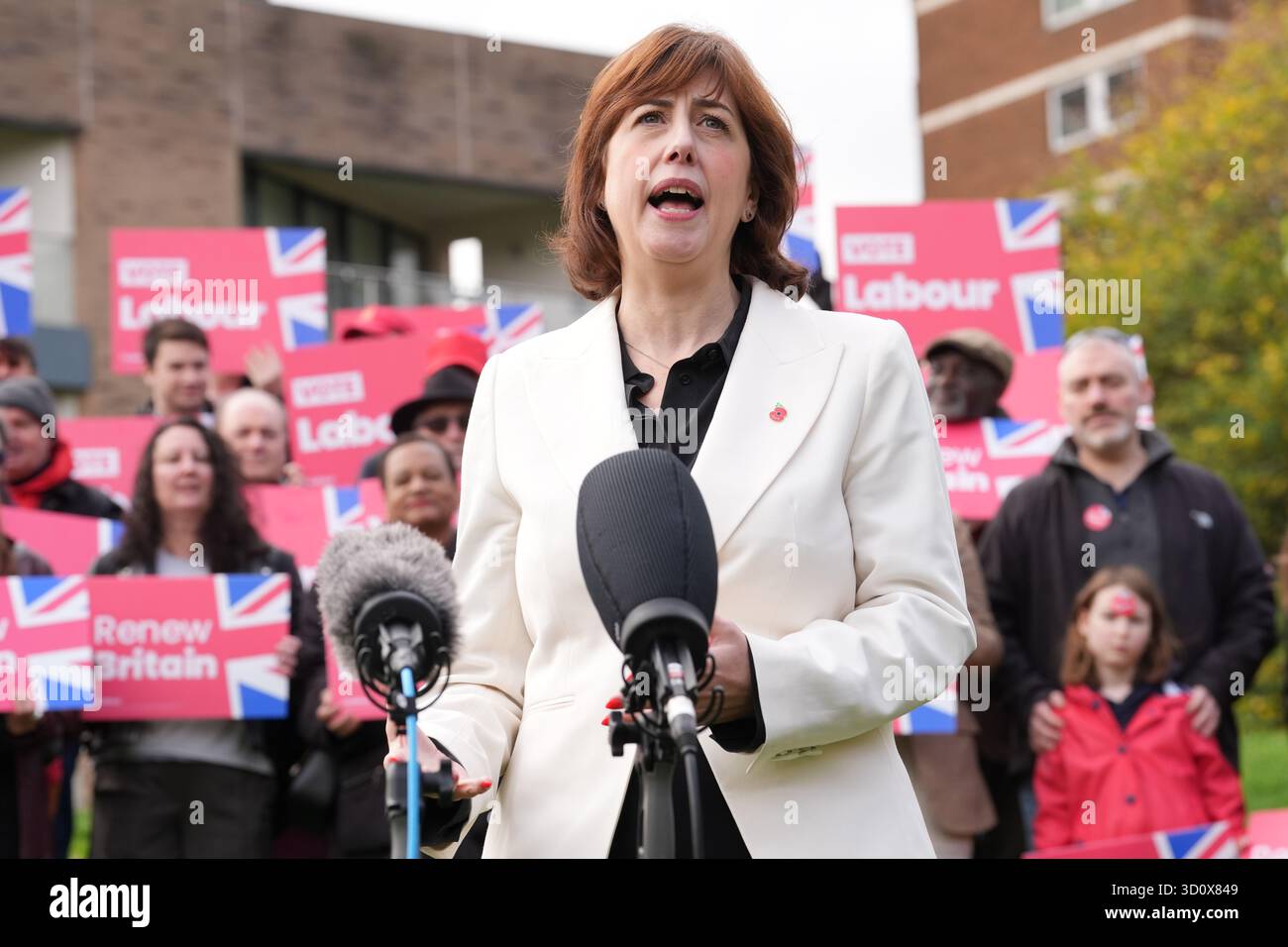 Newly elected Deputy Leader of the Labour Party Lucy Powell speaking to ...