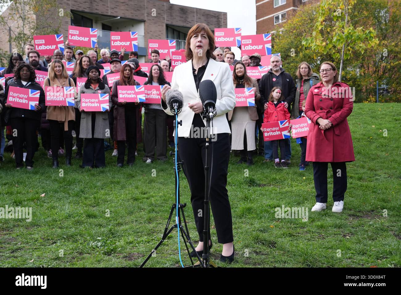 Newly elected Deputy Leader of the Labour Party Lucy Powell speaking to ...