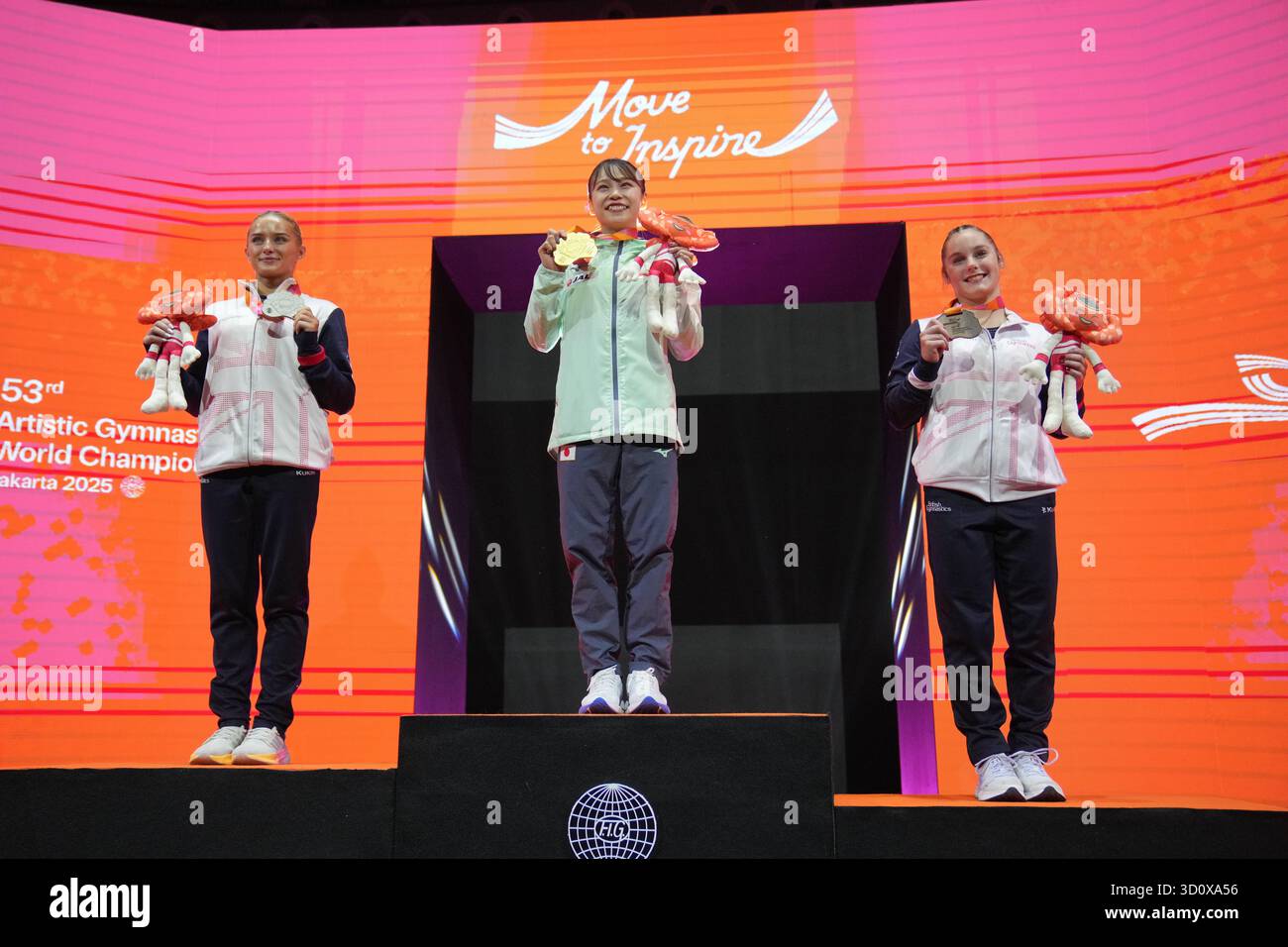 Gold medal, Aiko Sugihara of Japan, center, poses with silver medal ...