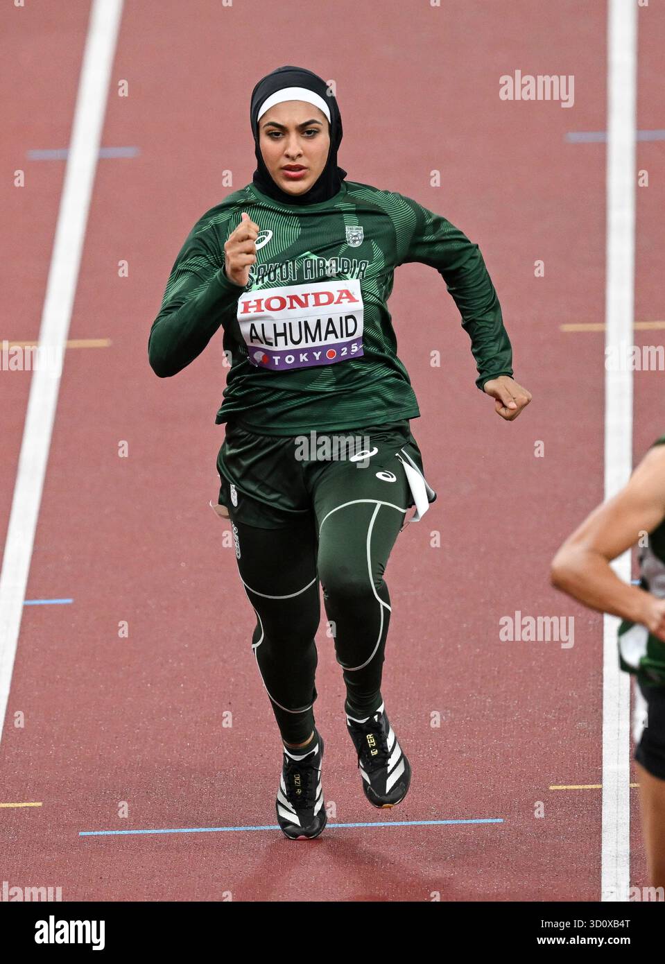 Lujain Ibrahim Alhumaid of Saudi Arabia competing in the women’s 100m ...