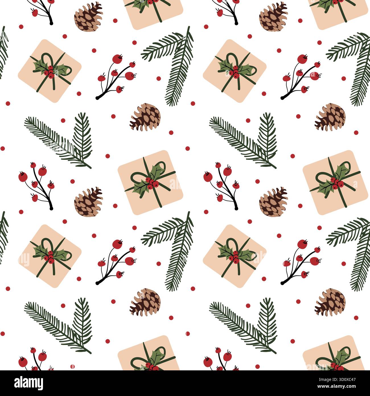 Fir branches cones gift Stock Vector Images - Alamy
