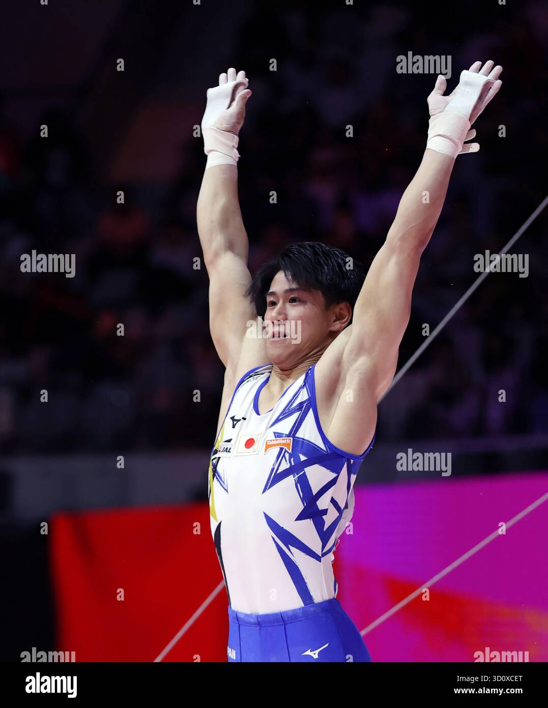 Daiki Hashimoto of Japan performs during men's horizontal bar final of ...