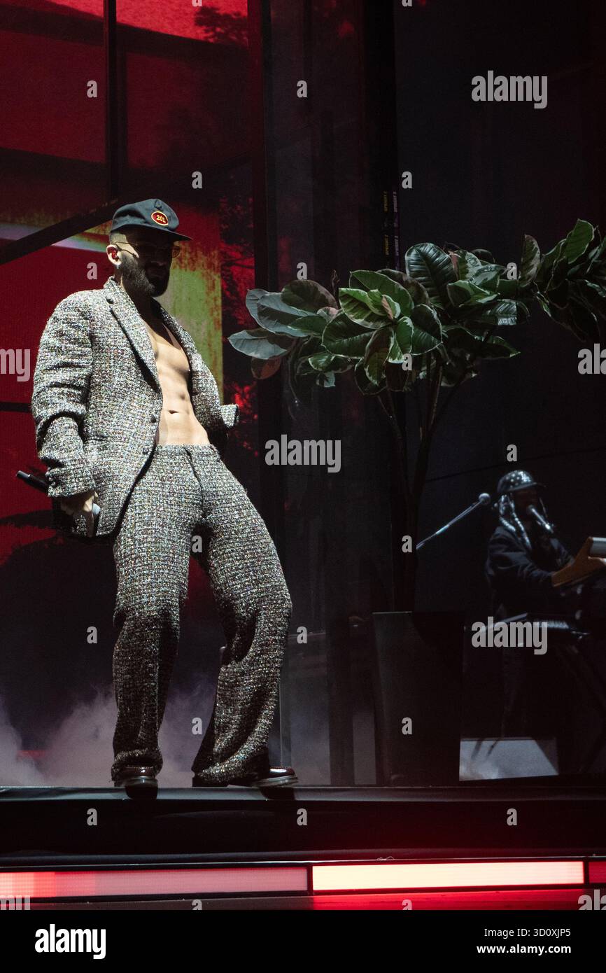Colombian superstar Manuel Turizo performs on stage, kicking off the ...