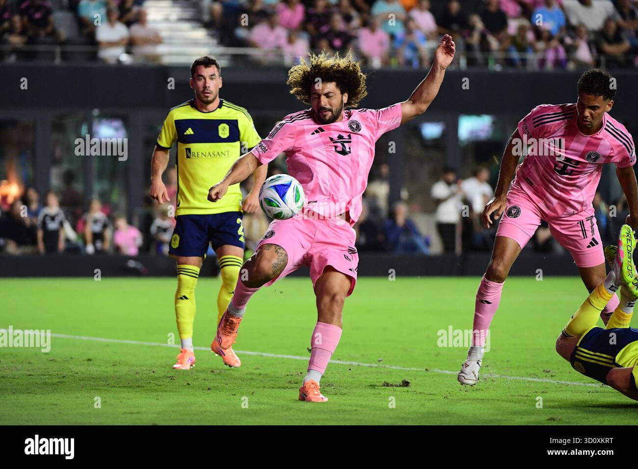 Inter Miami CF defender Maximiliano Falcón (37) gets ready to kick the ...