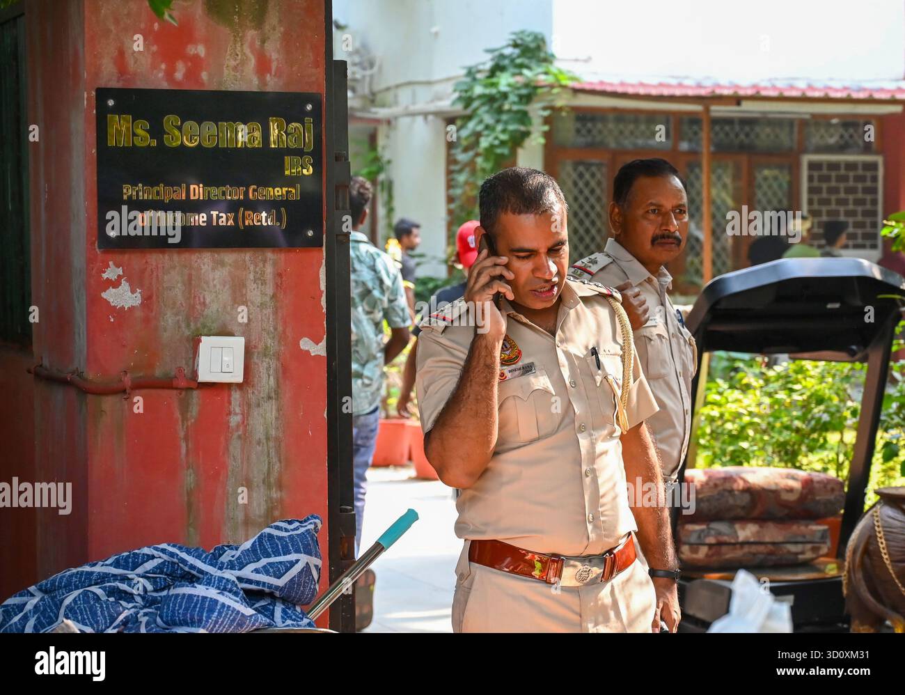 NEW DELHI, INDIA - OCTOBER 24: Police and security person seen as ...