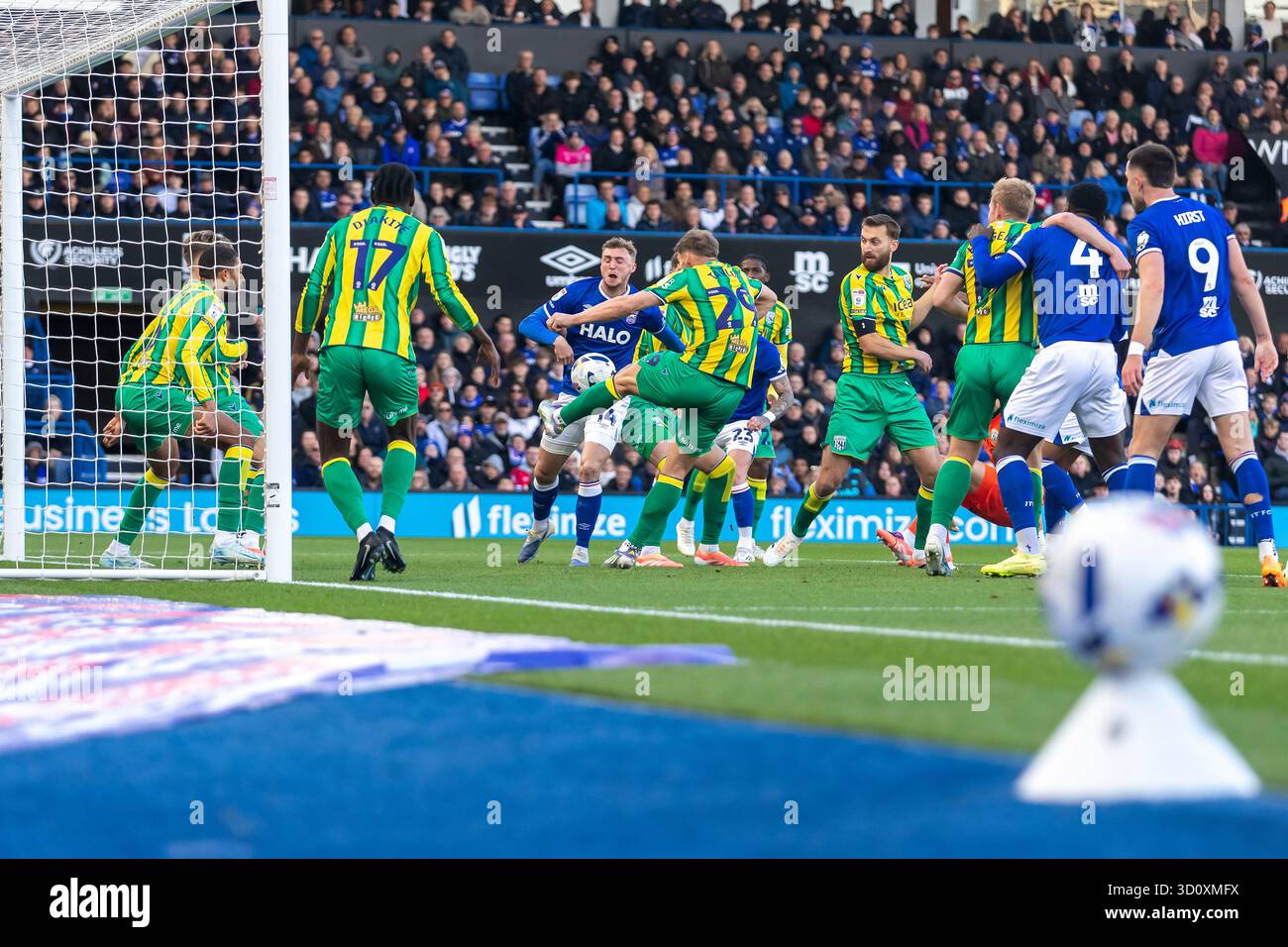 Charlie Taylor of West Brom clears the ball during the Sky Bet ...