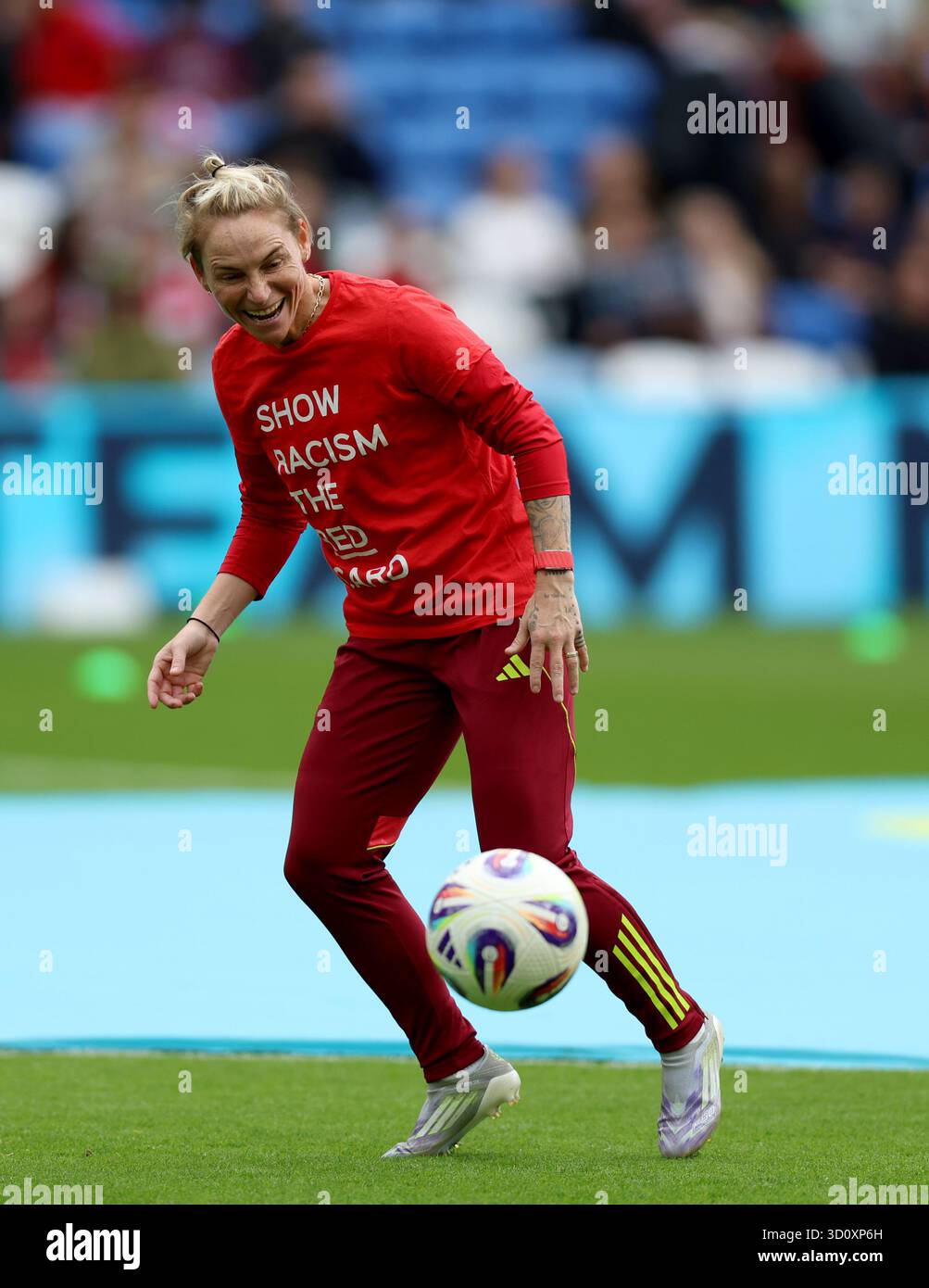 Wales' Jess Fishlock during the warm up before the international ...