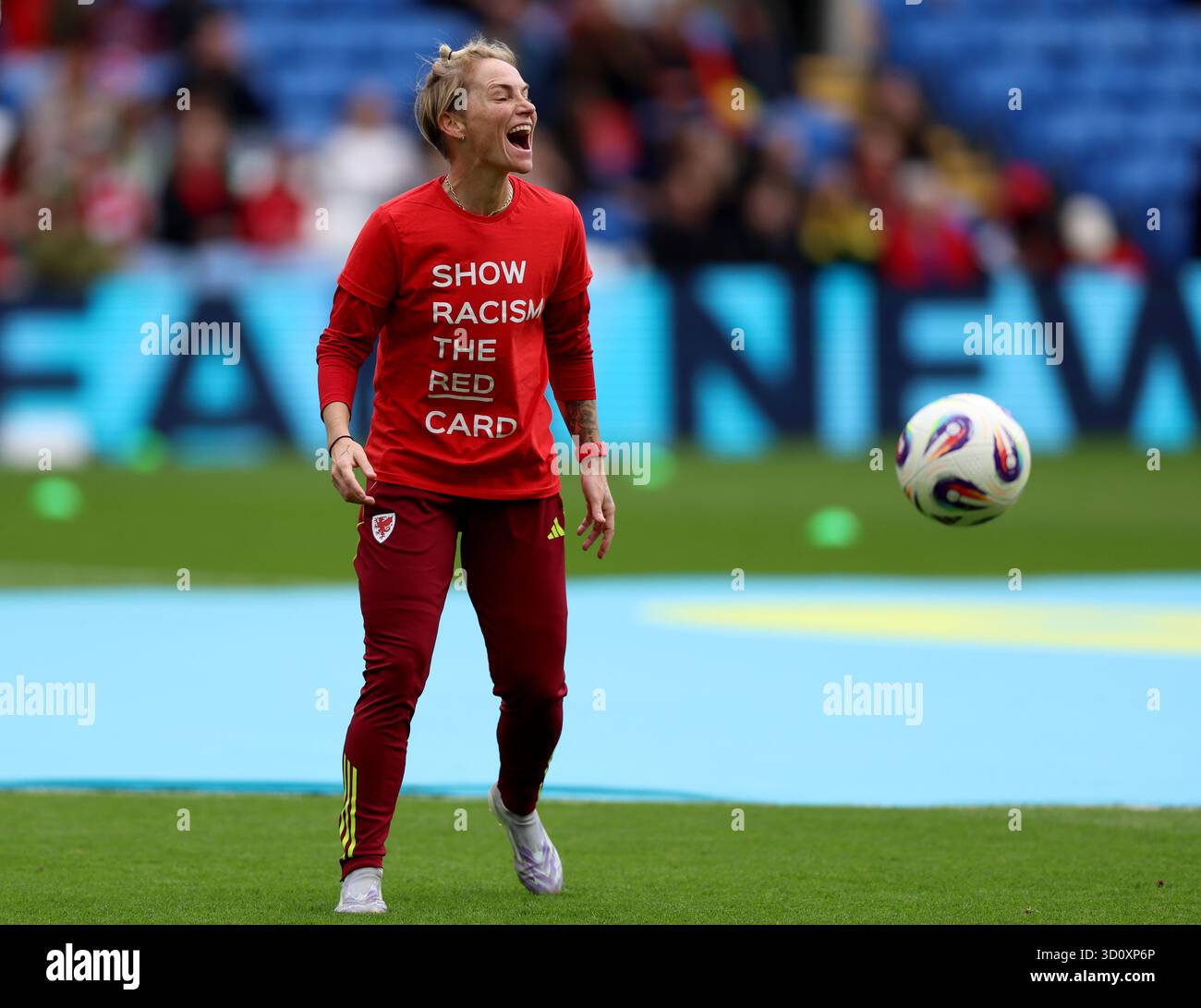 Wales' Jess Fishlock during the warm up before the international ...