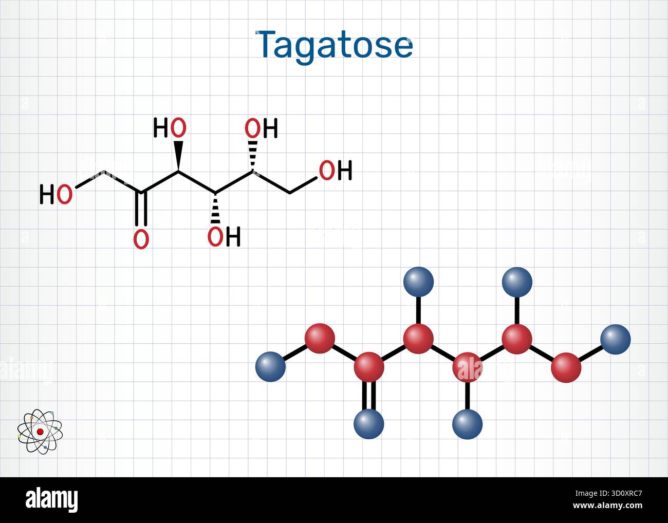 Tagatose molecule E957. Low-calorie sweetener for food and beverage ...