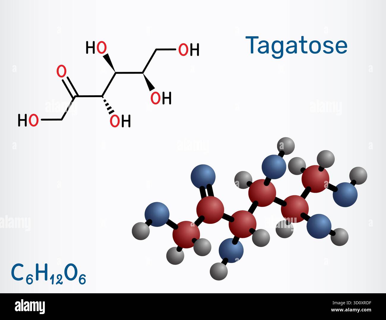 Tagatose molecule E957. Low-calorie sweetener for food and beverage ...