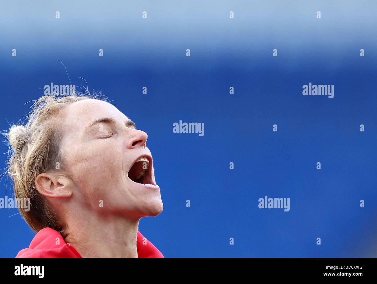 Wales' Jess Fishlock singing the national anthem ahead of the ...