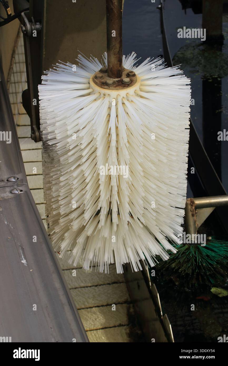 Brush for cleaning the gutter in the secondary clarifier of a sewage ...