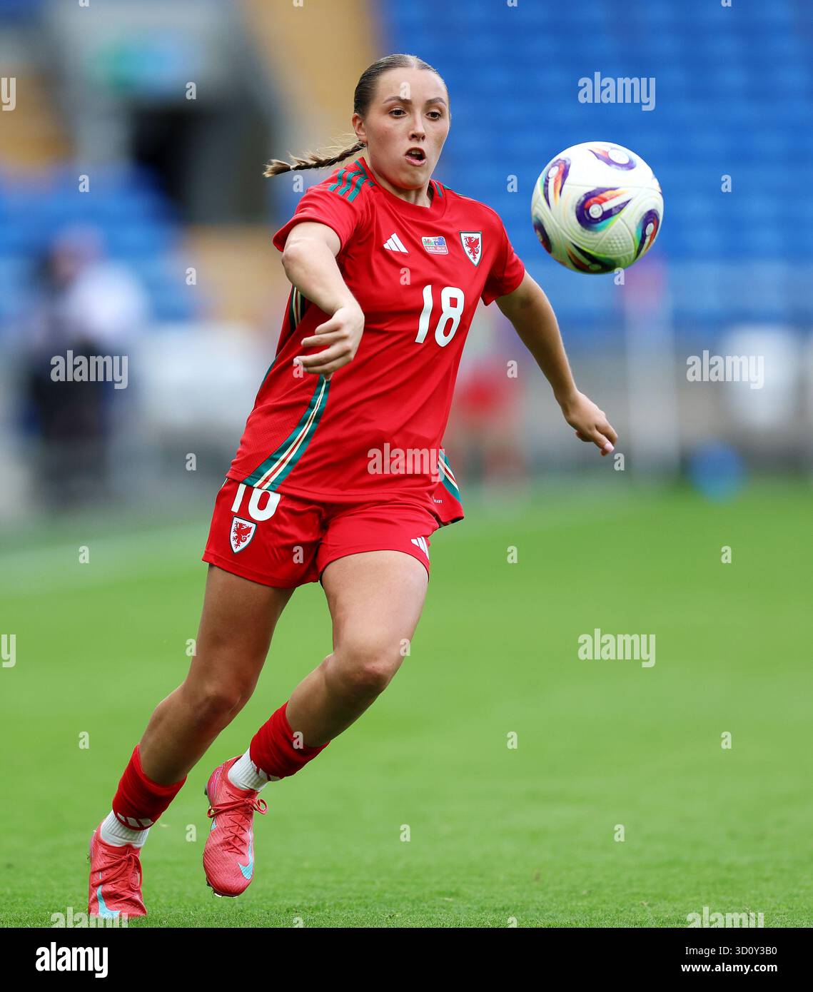 Wales' Mared Griffiths during the international friendly match at the ...