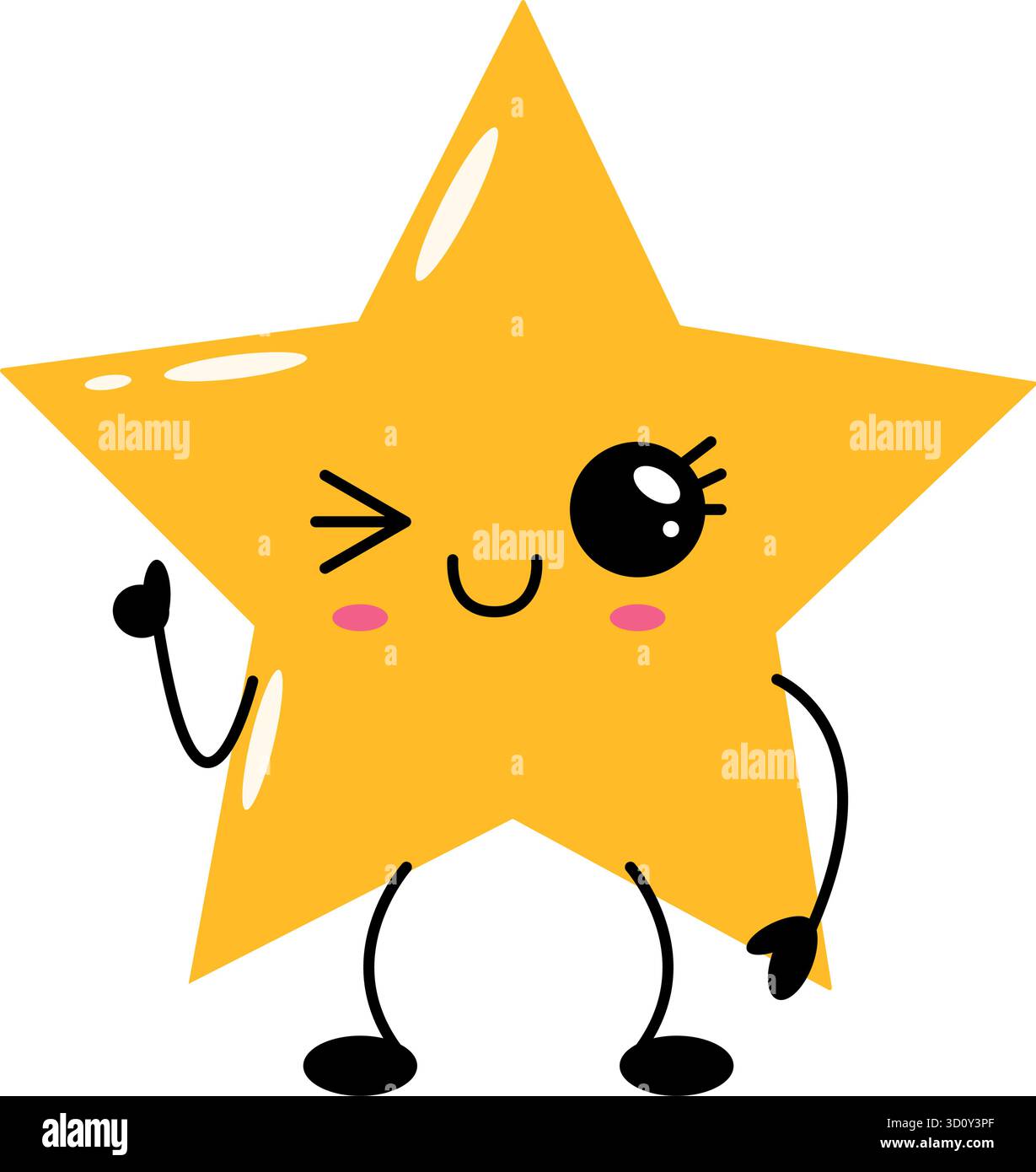 Yellow winking star character hi-res stock photography and images - Alamy