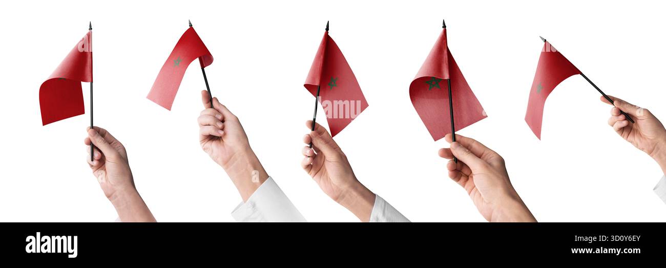 Set morocco national flags Cut Out Stock Images & Pictures - Alamy