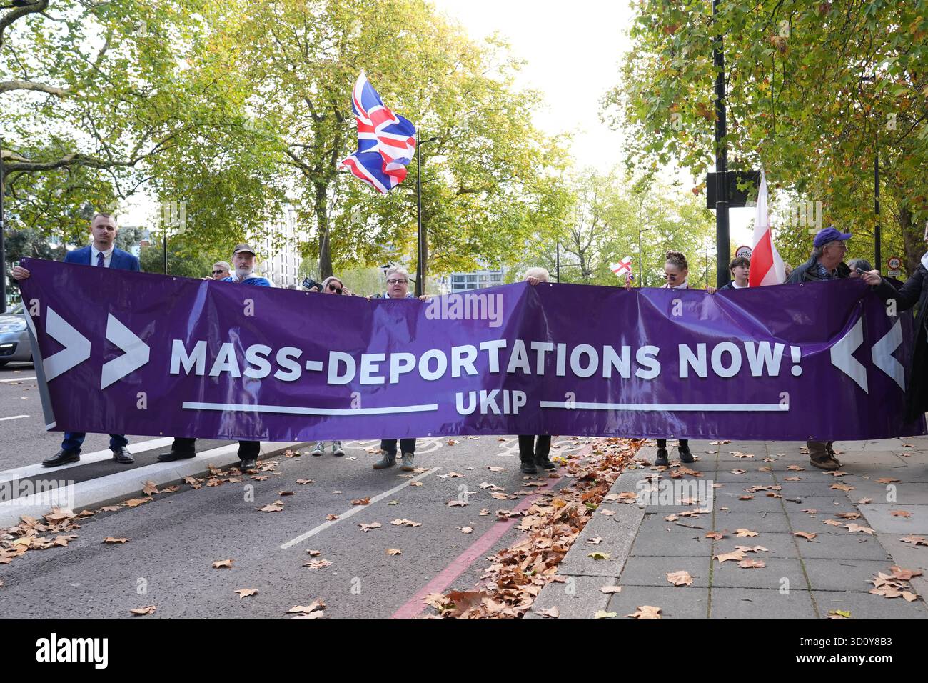 People take part in a march in central London, organised by Ukip ...