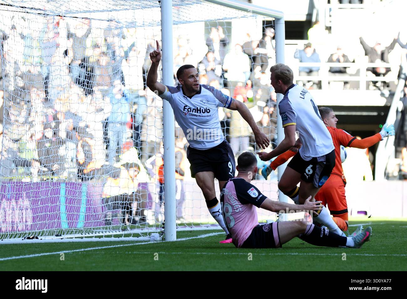 Derby County's Carlton Morris celebrates after scoring their side's ...