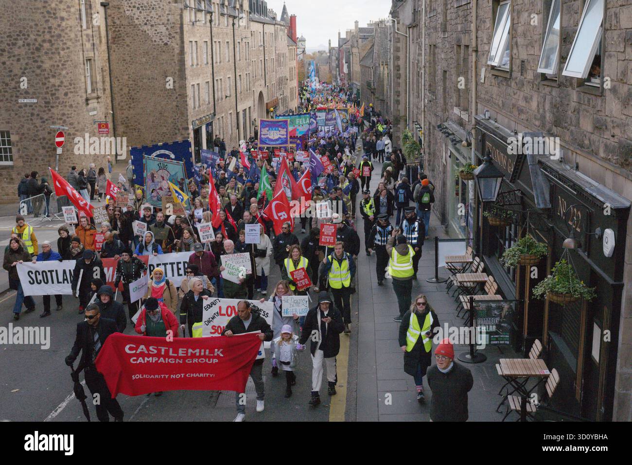 Edinburgh Scotland, UK 25 October 2025. Scotland Demands Better Anti-Poverty March takes place ...