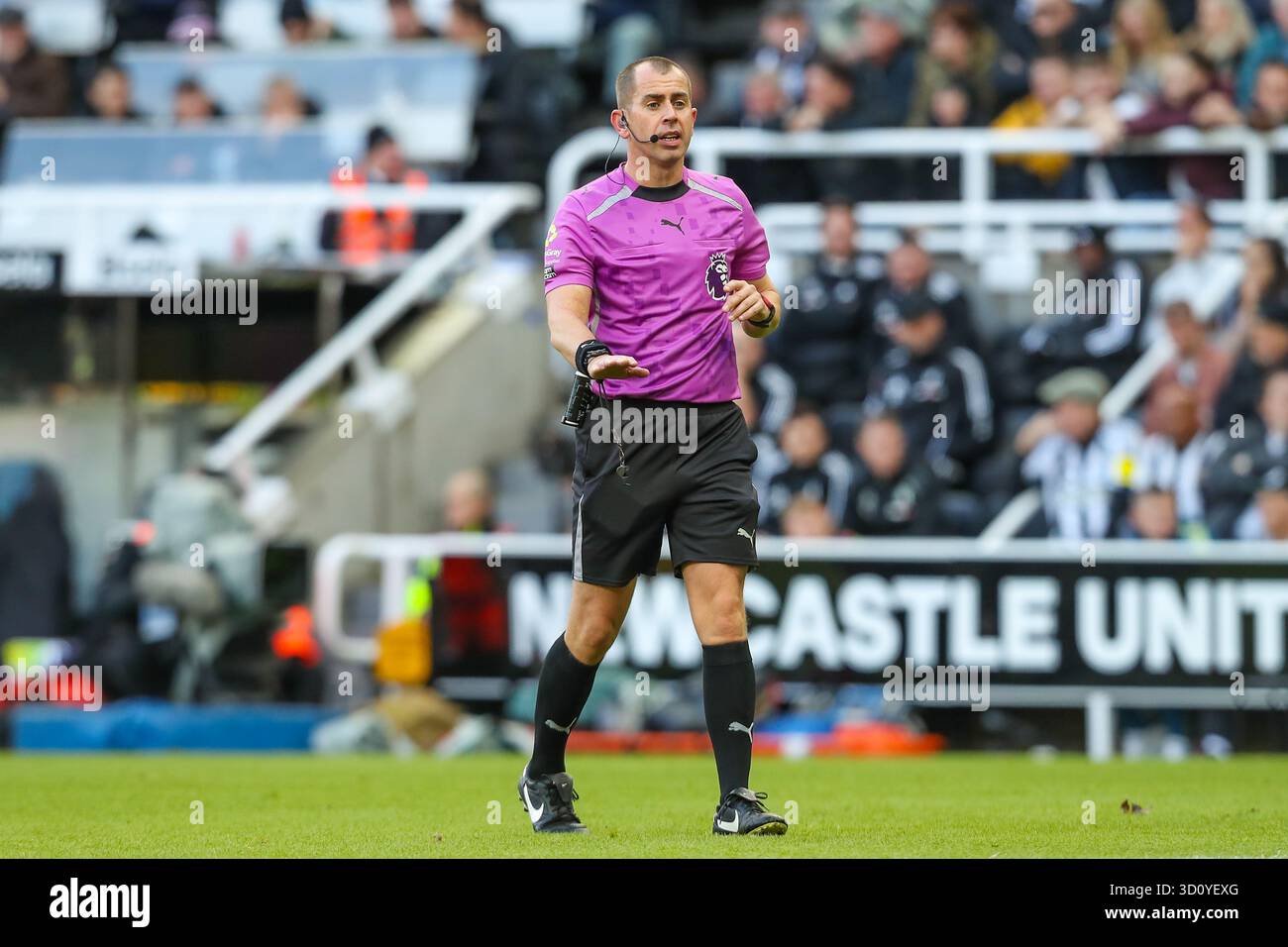 Referee Peter Bankes during the Newcastle United v Fulham Premier ...