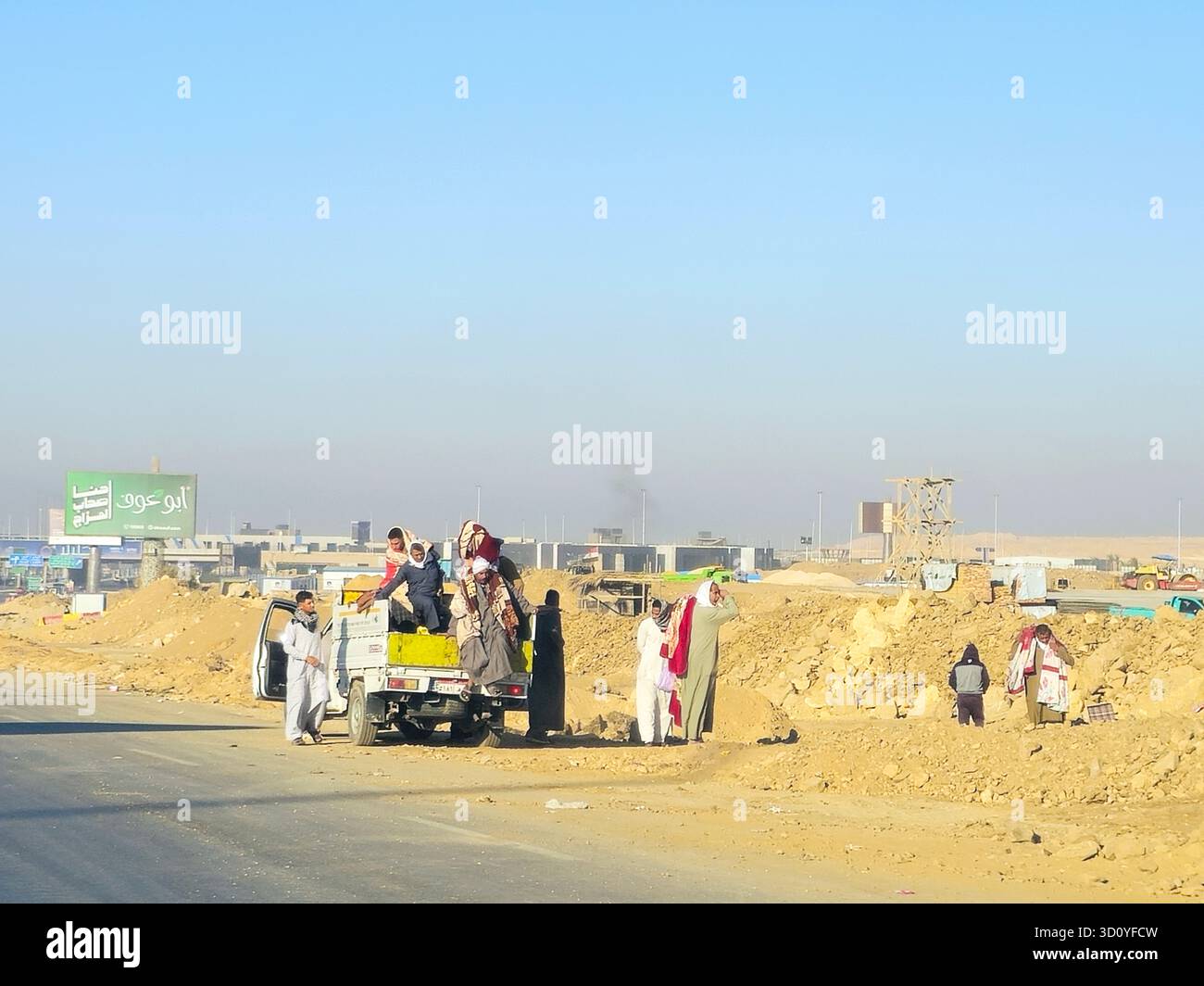 Cairo, Egypt, October 18 2025: workers at a construction and working ...