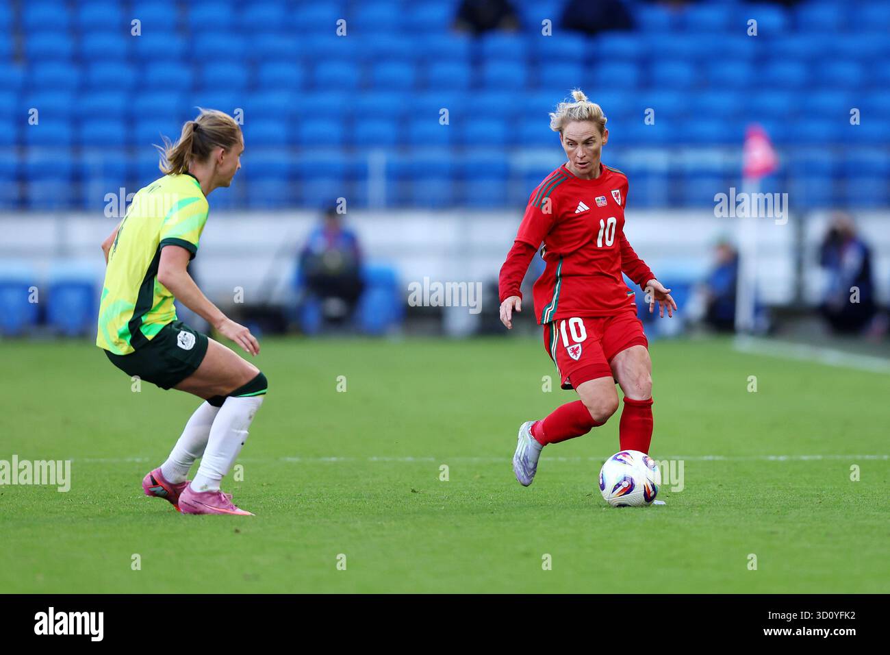 Jess Fishlock (right) in action during the international friendly match ...