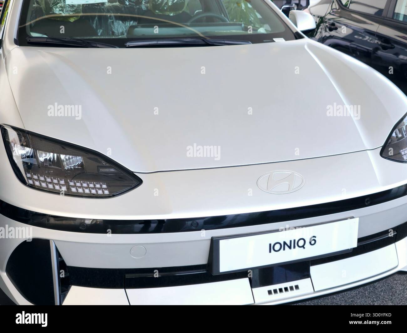Cairo, Egypt, October 23 2025: The front of The Hyundai Ioniq 6, a ...
