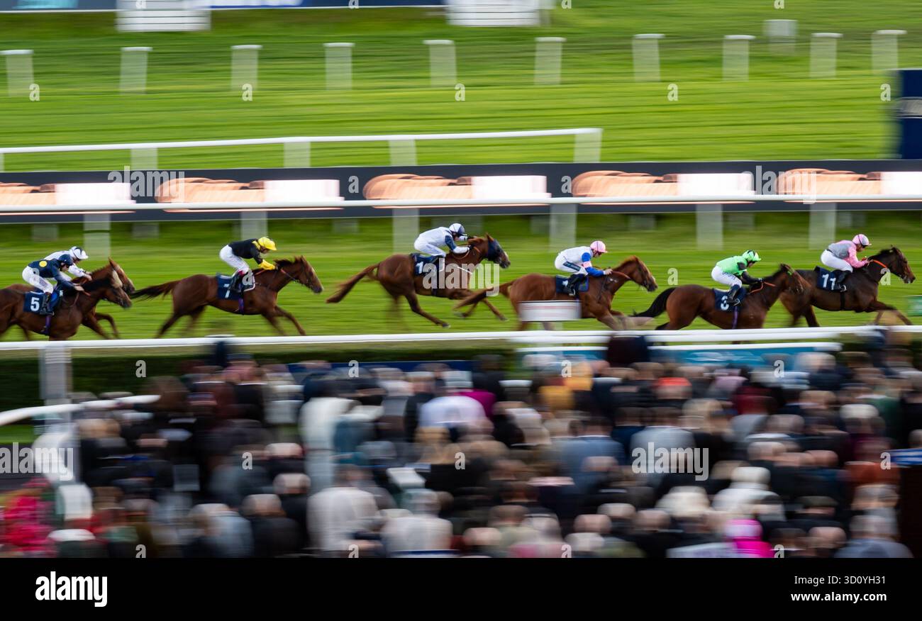 Doncaster, UK, Saturday 25th October 2025; Desperate Dan and jockey ...