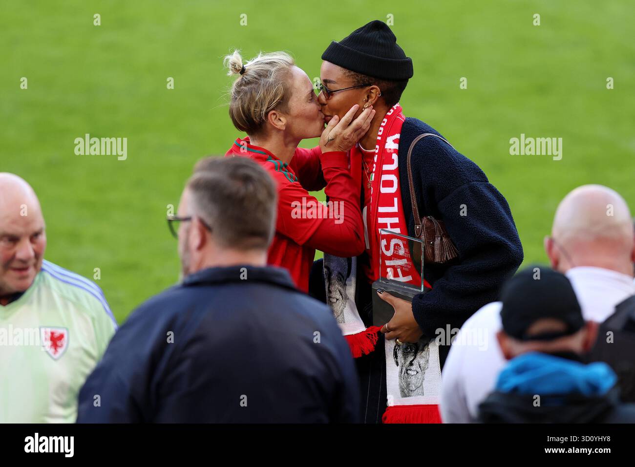 Jess Fishlock with her wife Tziarra King after playing her final ...