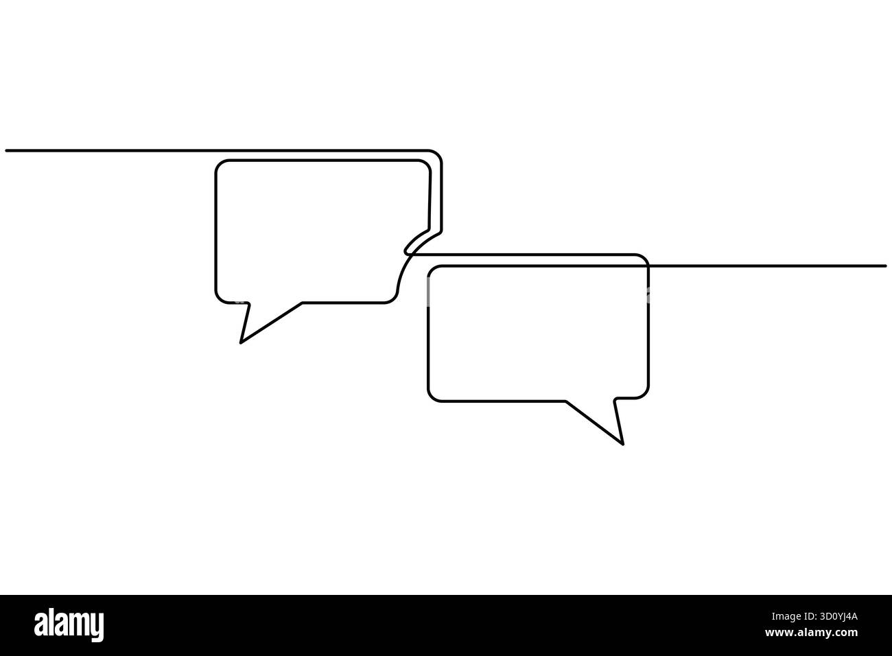 Speech bubble message icon continuous one line drawing of minimalist ...