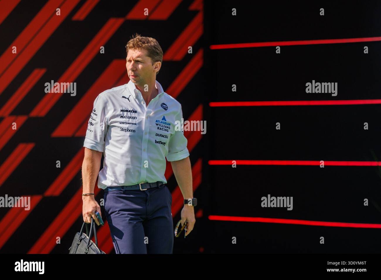 James Vowles, Team Principal of Williams Racing, enters the paddock ...