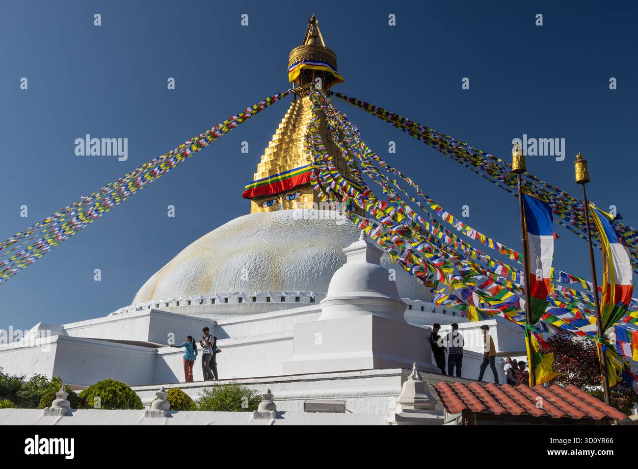 Boudha Stupa, the largest stupa in Nepal, Buddhist religious complex ...