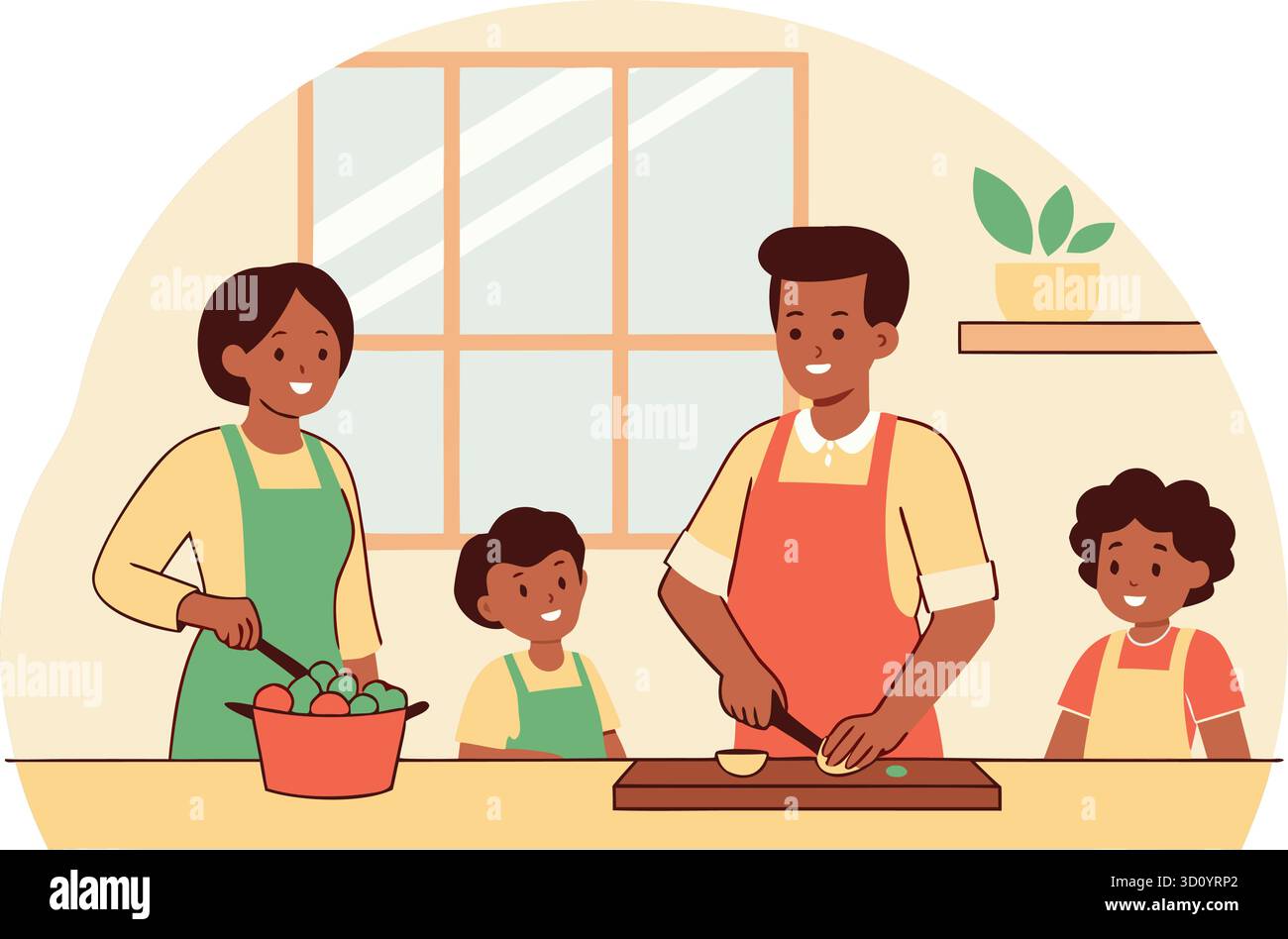 Dinner children happy in Stock Vector Images - Alamy