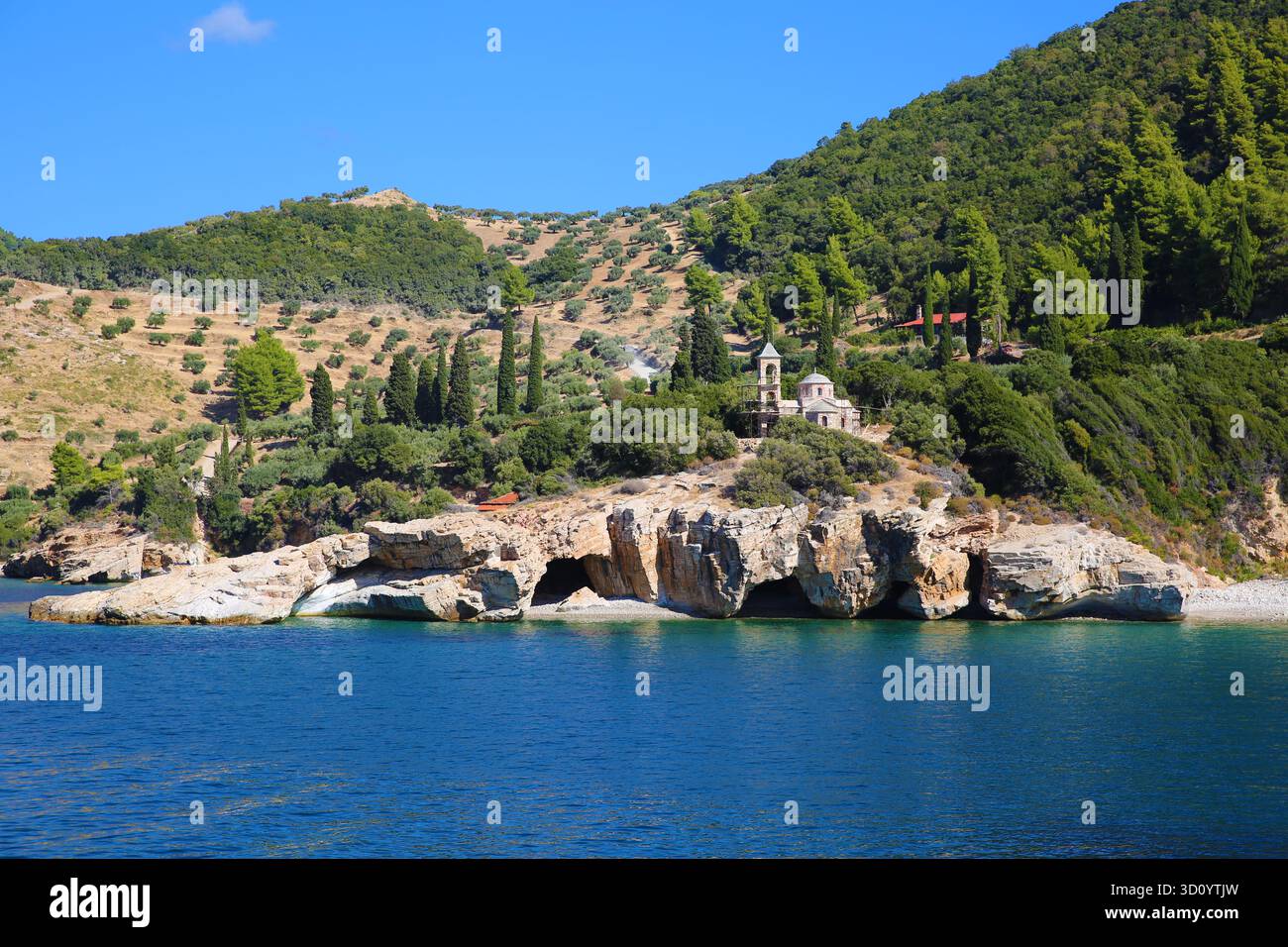 The pier of the Zograf Monastery on Mount Athos, Greece Stock Photo - Alamy