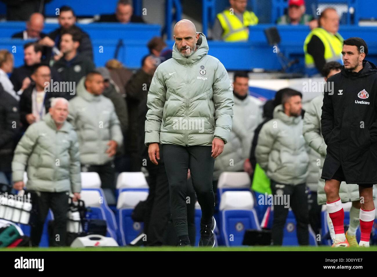 Chelsea's head coach Enzo Maresca reacts at the end of the English ...