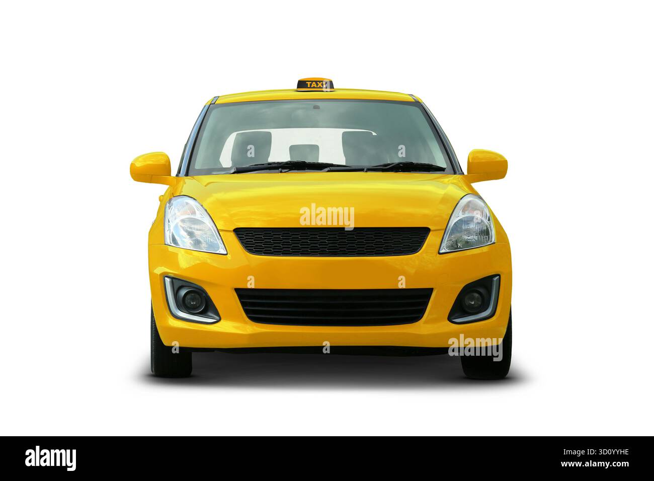 Yellow car top view Cut Out Stock Images & Pictures - Alamy