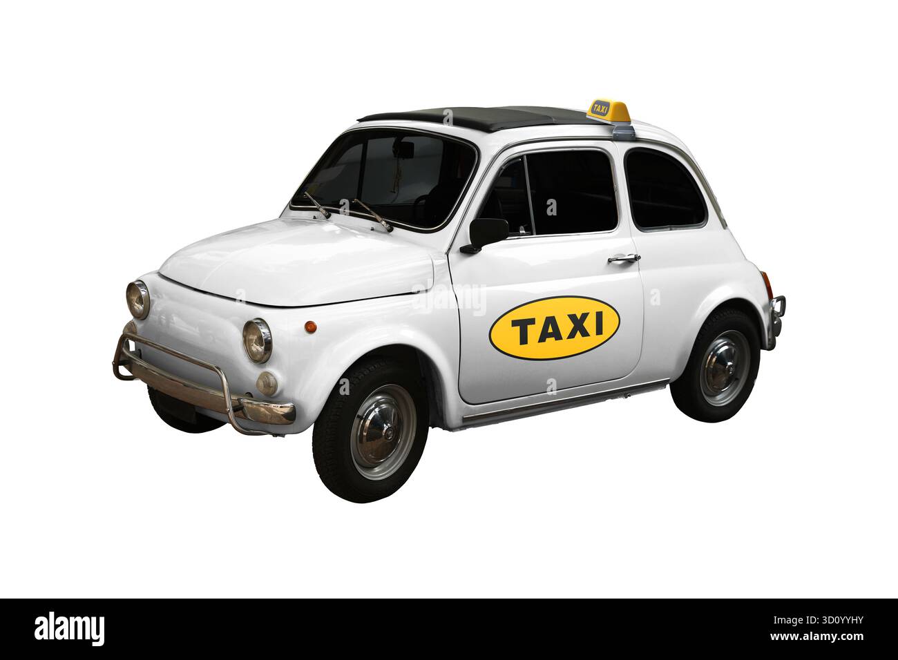 Taxi car with logo and top sign isolated on white Stock Photo - Alamy