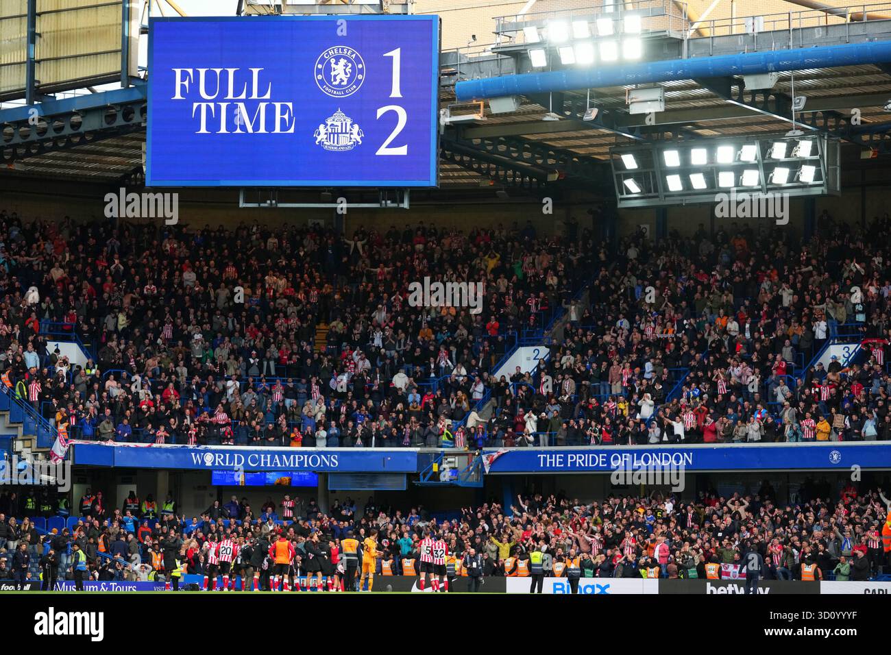 Sunderland players celebrate with their fans at the end of the English ...