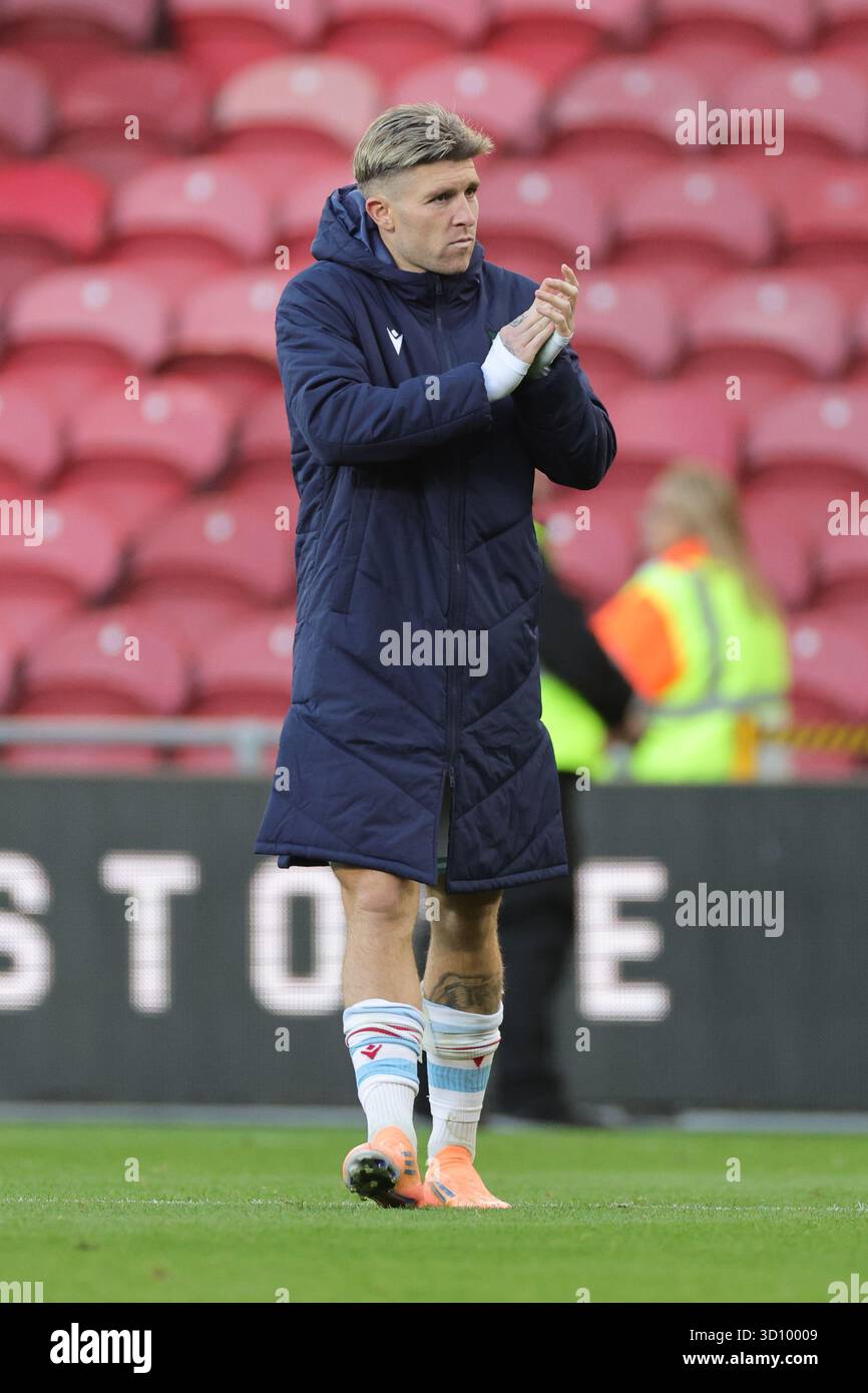 Wrexham's Josh Windass applauds the fans after the final whistle of the ...