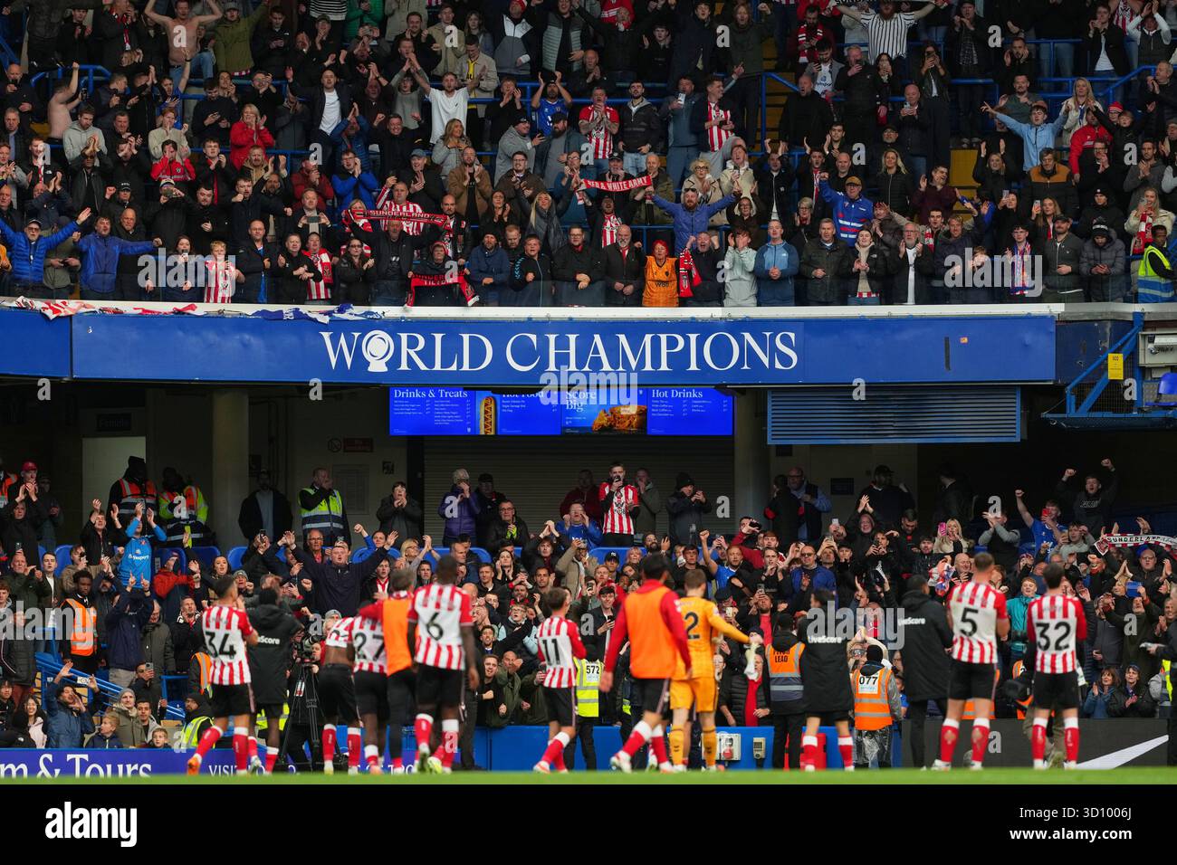 Sunderland players celebrate with their fans at the end of the English ...