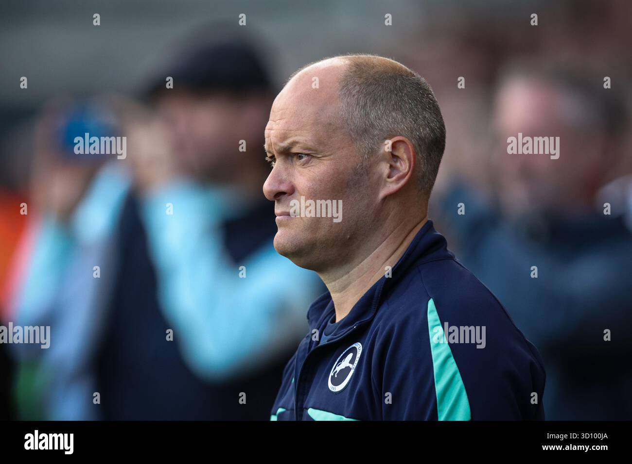 LONDON, UK - 25th Oct 2025: Millwall Manager Alex Neil looks on ahead ...
