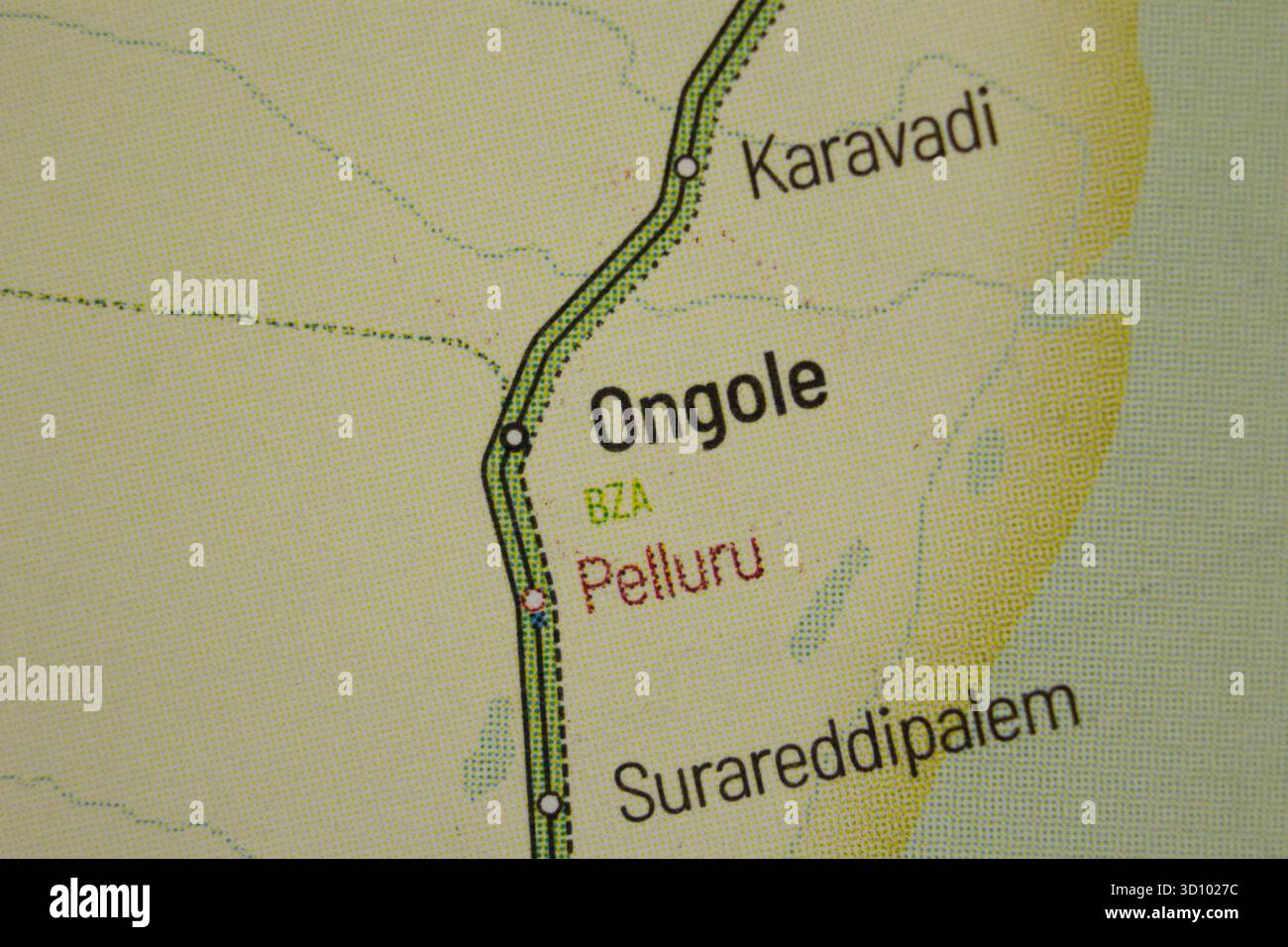 Ongole - India Railways junction schematic transport map train station ...